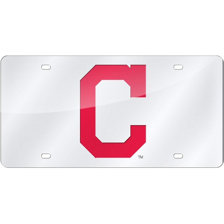 Cleveland Indians Silver Laser License Plate