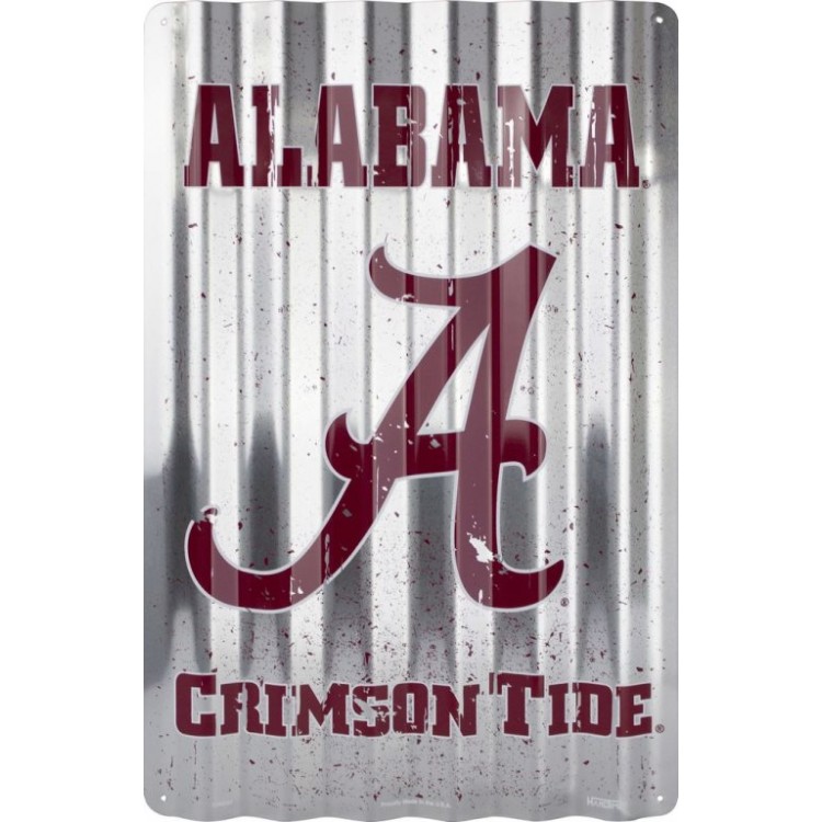 Alabama Crimson Tide Corrugated Metal Sign