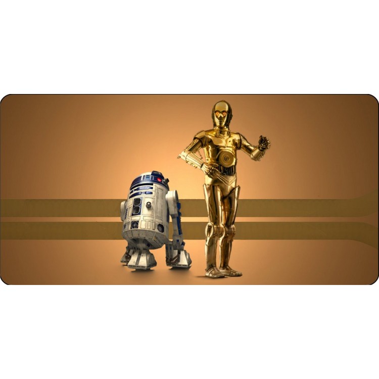R2-D2 And C3PO Star Wars Photo License Plate