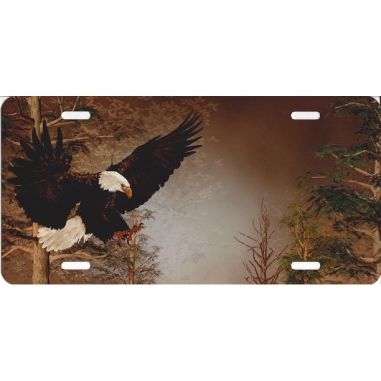 Offset Eagle In Woods License Plate